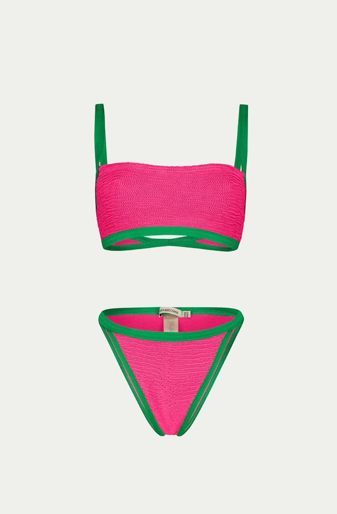 PARAMIDONNA Women Ava Candy Pink Square-Neck Bikini | HAMAC Beach Boutique