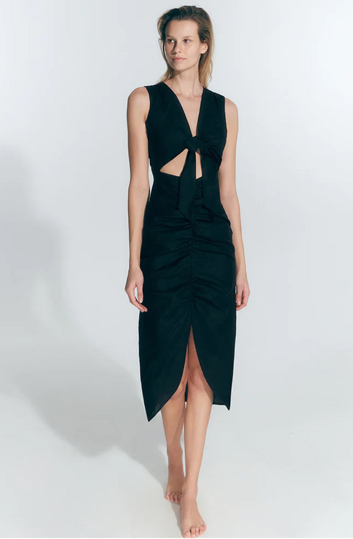 MOEVA Amiyah Cutout Midi Dress With Tie-Detail | HAMAC Beach Boutique